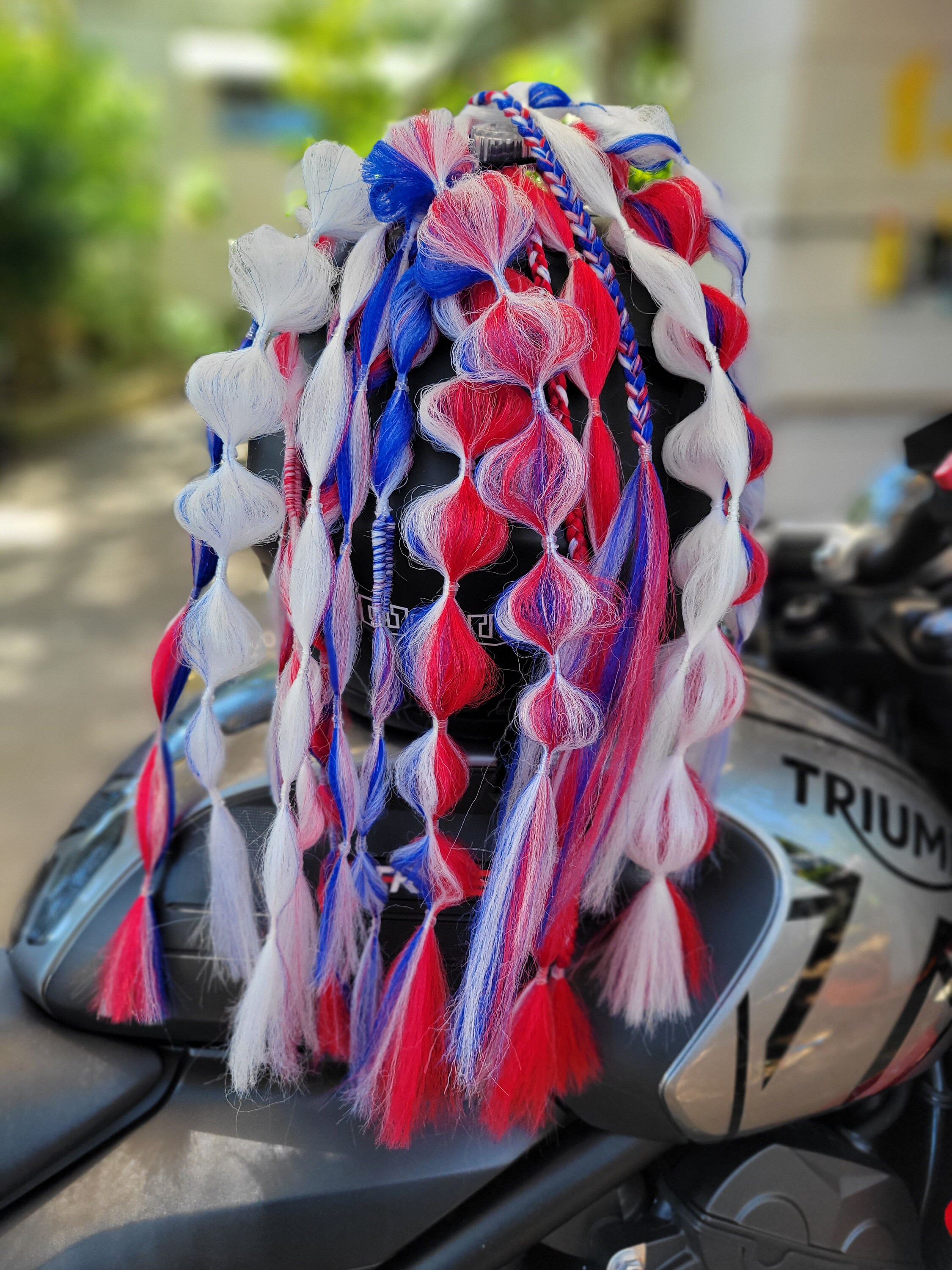 Biker Braids, Merica, Fourth of July, Rave Braid, Helmet Ponytail ...