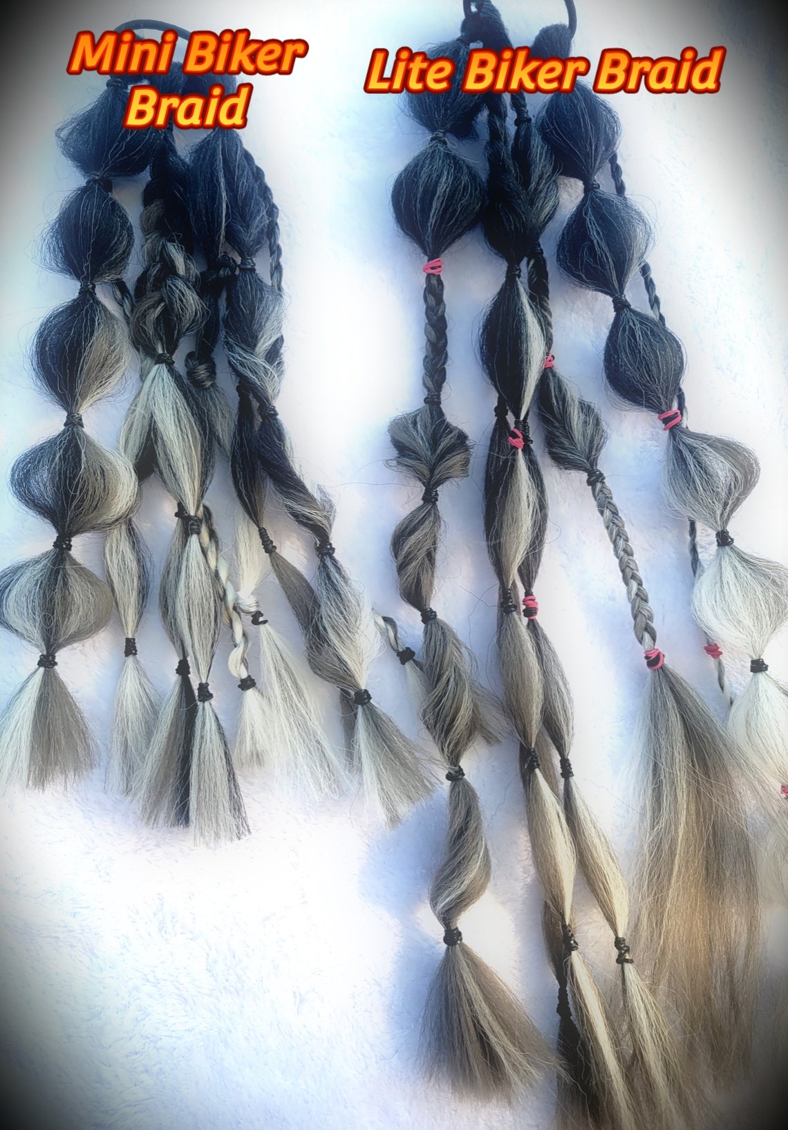 Biker Braids, Red Black, Rave Braid, Helmet Ponytail, Helmet Flair ...