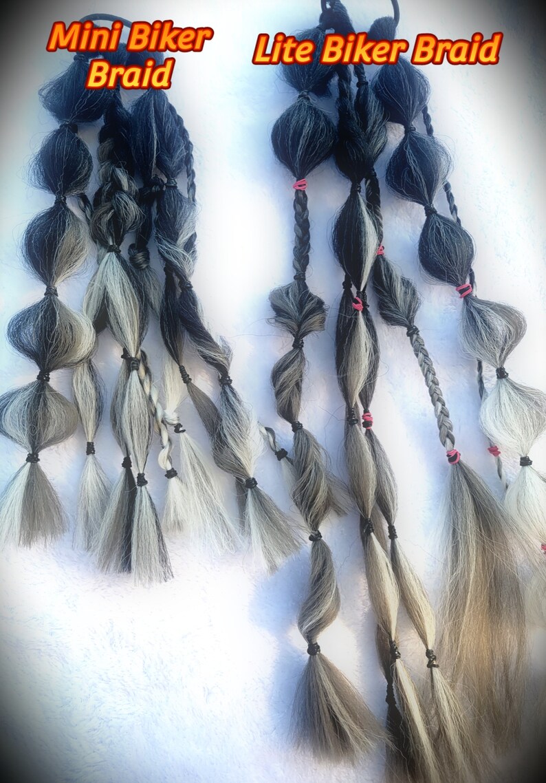 Biker Braids, Red Black, Rave Braid, Helmet Ponytail, Helmet Flair ...