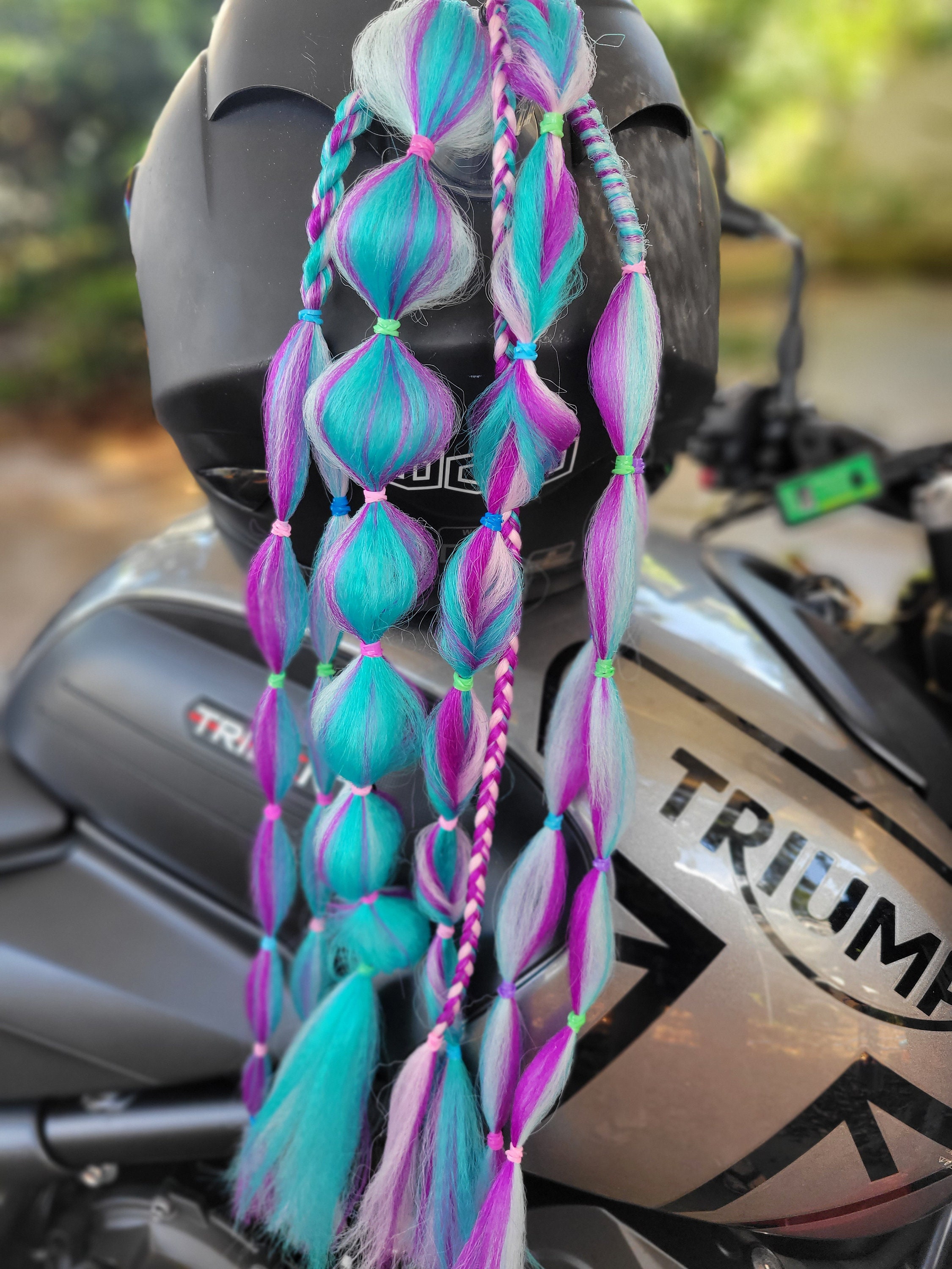 Pixie Locks Biker Braids, Unicorn Dream, Rave Braid, Helmet Ponytail ...