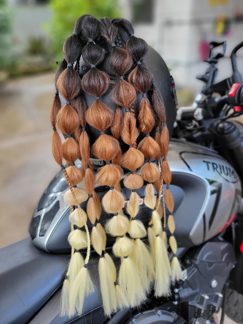 Biker Braids Coffee and Cream Rave Braid Helmet Ponytail - Etsy