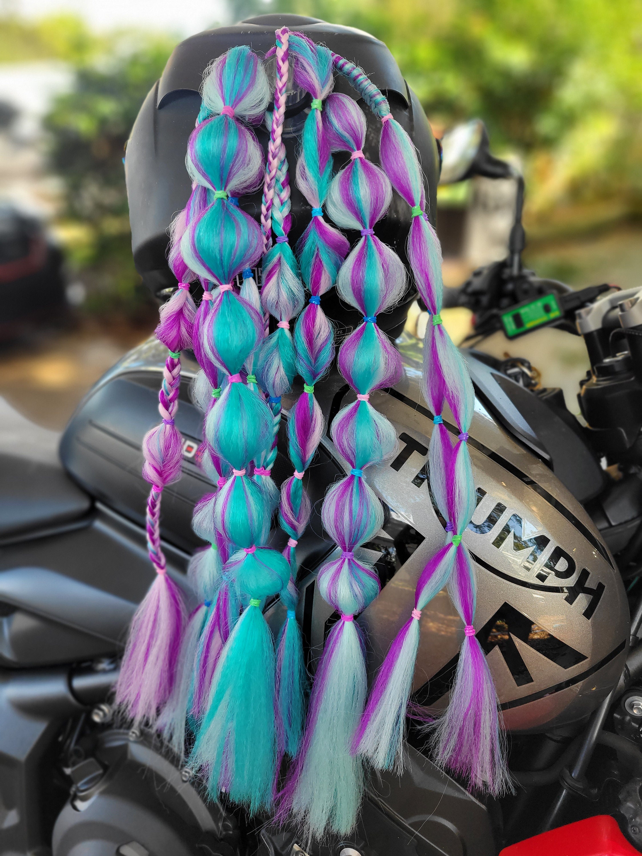 Pixie Locks Biker Braids, Unicorn Dream, Rave Braid, Helmet Ponytail ...