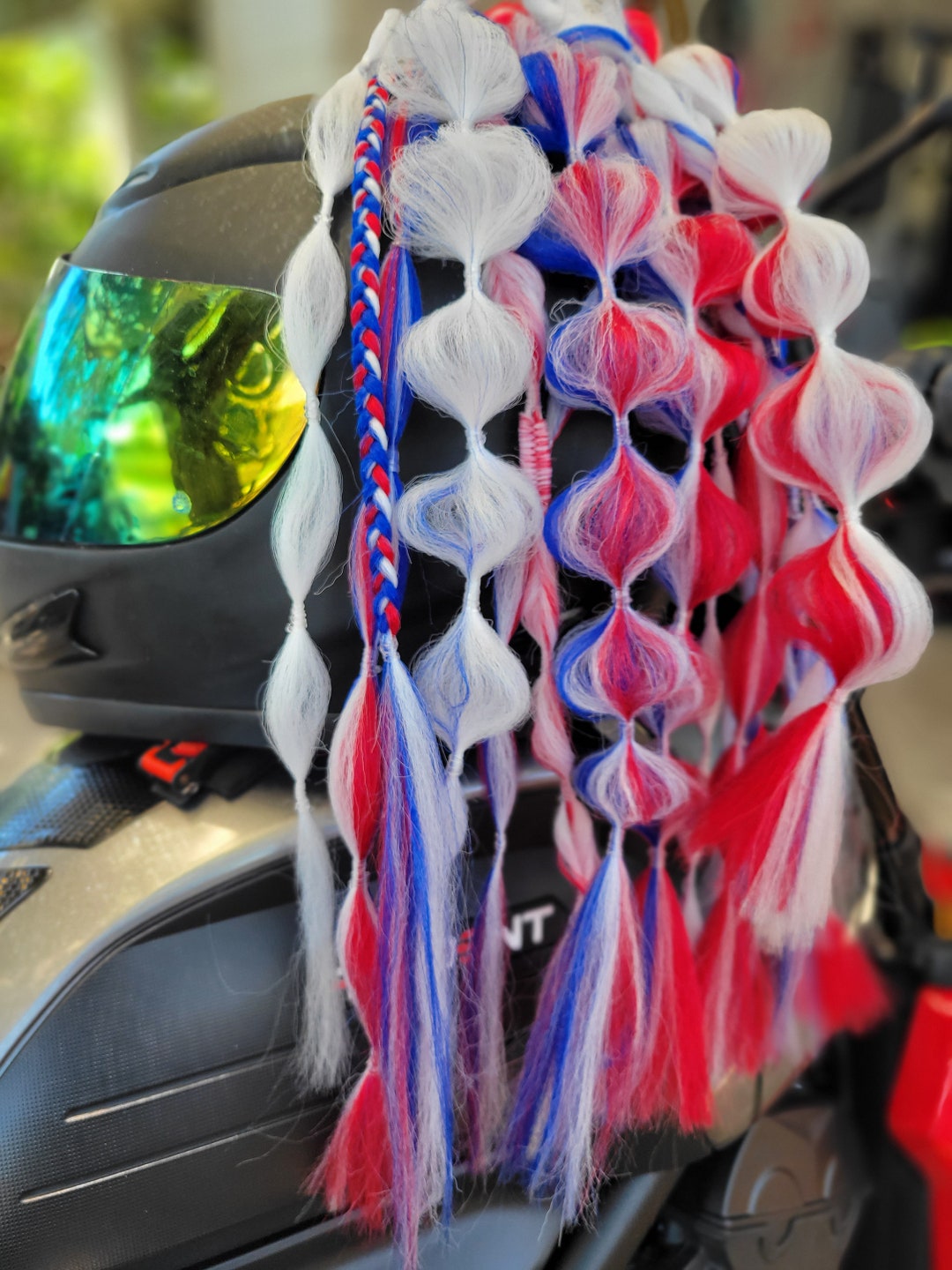 Biker Braids, Merica, Fourth of July, Rave Braid, Helmet Ponytail ...
