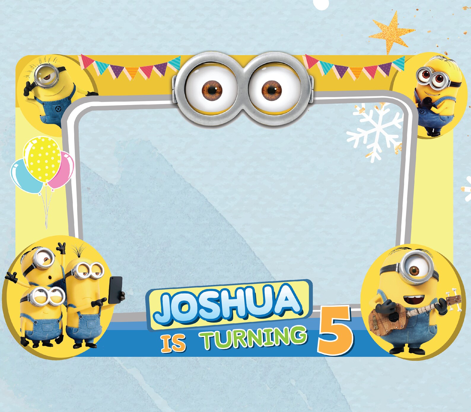 Minions Anniversaire Frames Minions Photo booth Frame Frame | Etsy