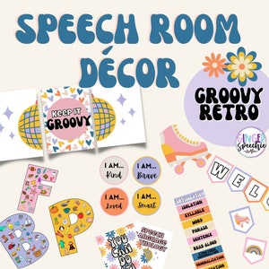Groovy Retro Speech Room Décor | 70's Theme | Digital Download - Etsy