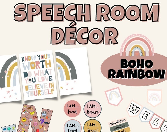 BOHO Rainbow Speech Room Décor | Modern Theme | Digital Download - Etsy