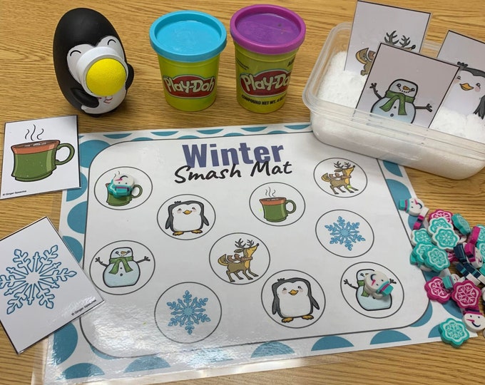 Winter Smash Mats and Sensory Bin Cards | Parent Activities | Sensory ...
