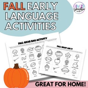Fall Early Language Activities | Parent Handout | Home Worksheets ...