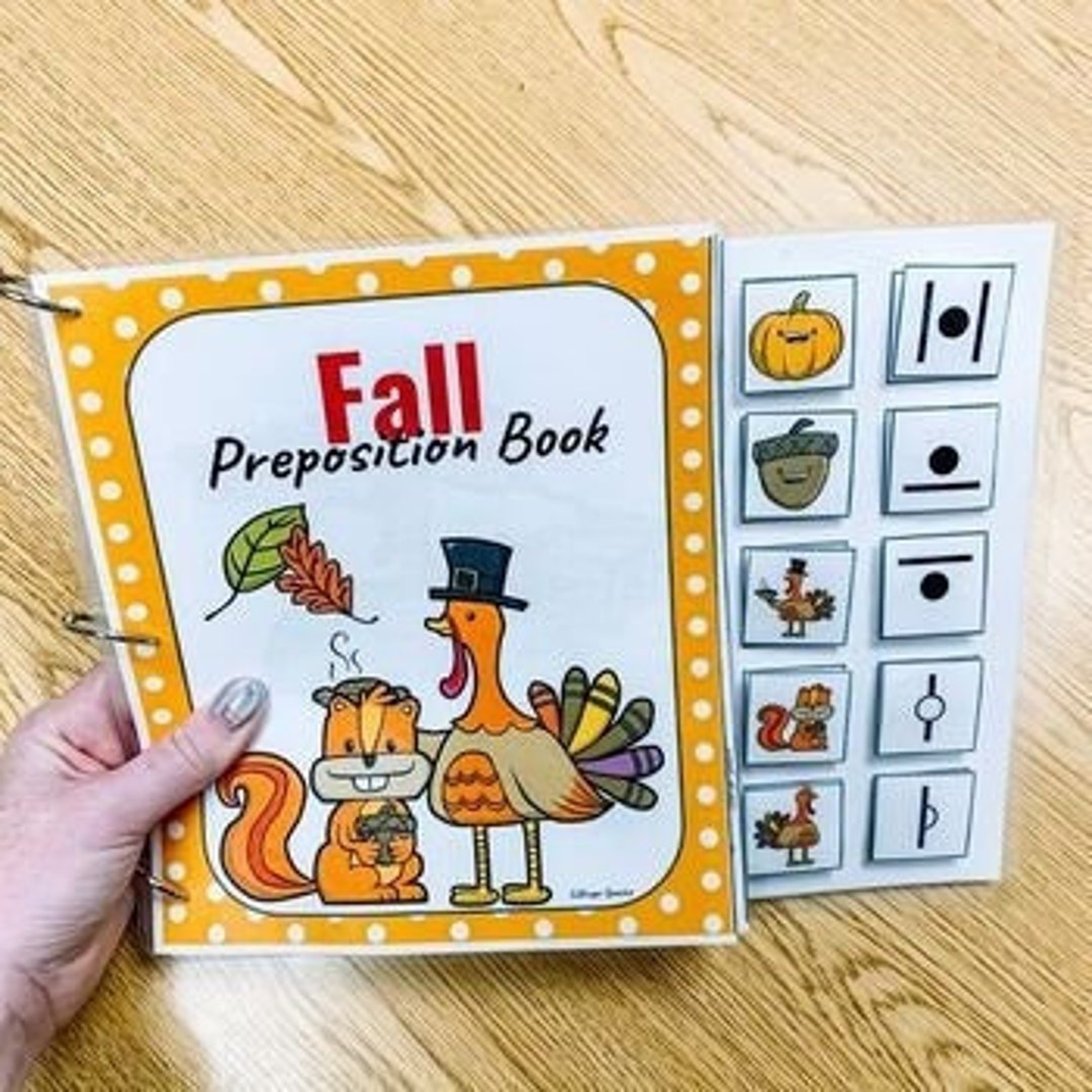 Fall Preposition Interactive Book | Parent Activities | Language DIY ...