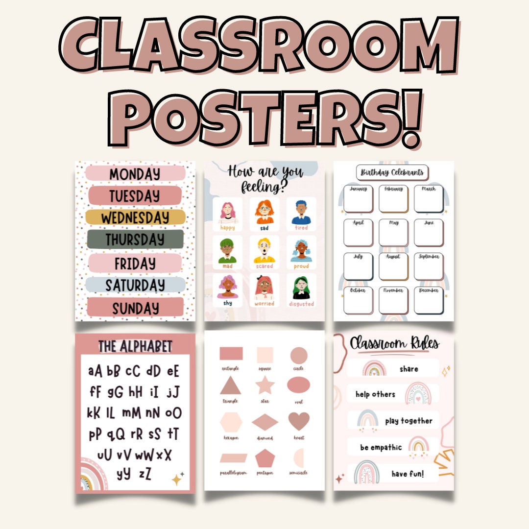 BOHO Rainbow Speech Room Décor Modern Theme Digital - Etsy