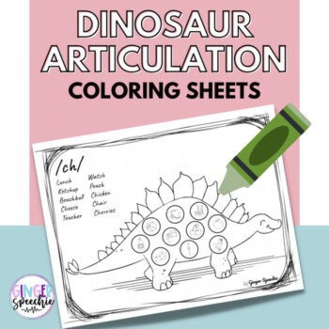 No Prep Dinosaur Articulation Coloring: All Sounds Digital Download ...