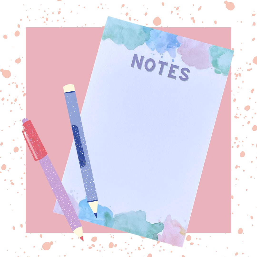 Notes Watercolor Notepad 50 Pages Speech Therapy Gifts Stationery - Etsy