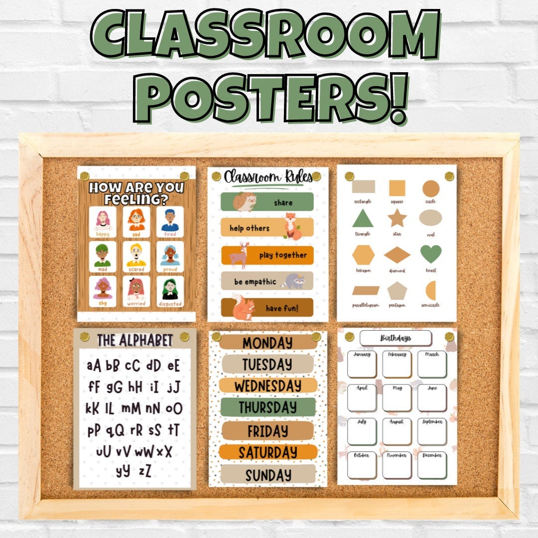 Woodland Classroom Posters Décor | Forest Camping Theme | Digital ...