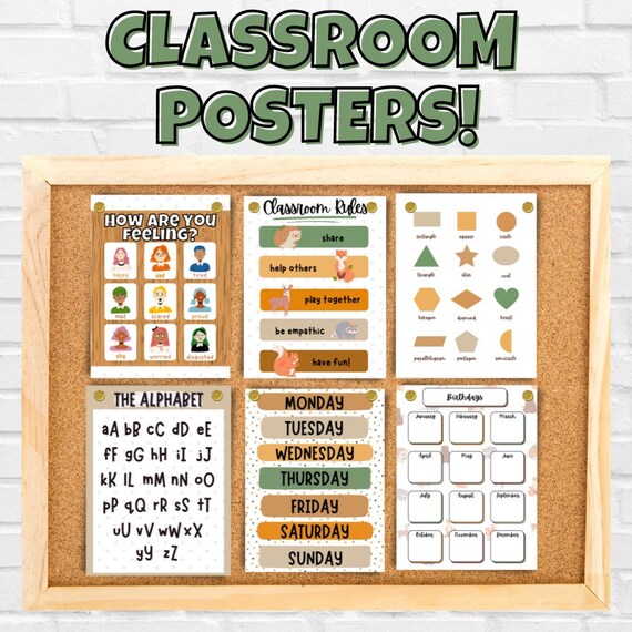 Woodland Classroom Posters Décor Forest Camping Theme - Etsy