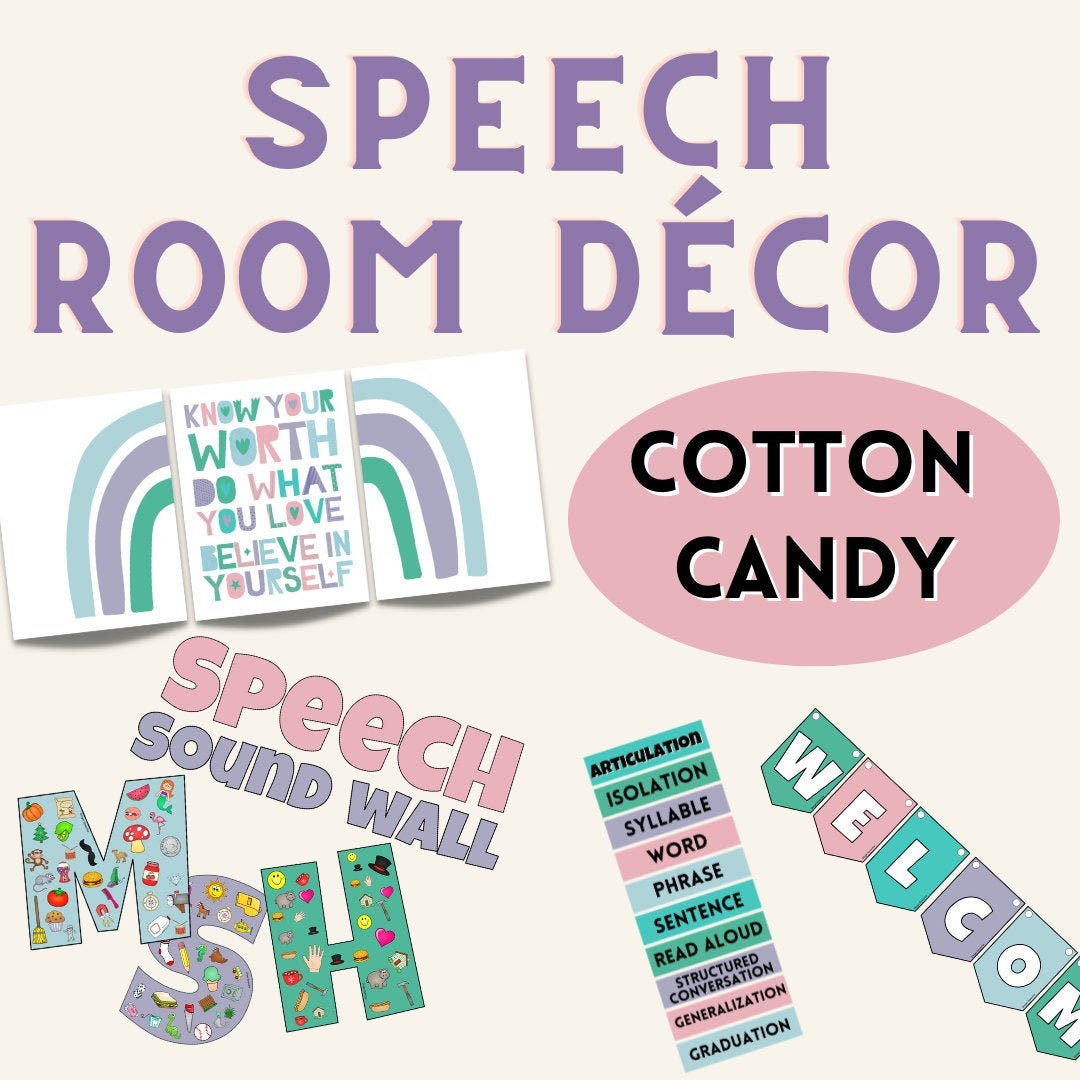 Speech Room Décor | Cotton Candy Color Theme | Pastel Theme | Digital ...