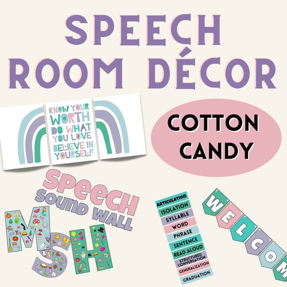 Speech Room Décor Cotton Candy Color Theme Pastel Theme - Etsy
