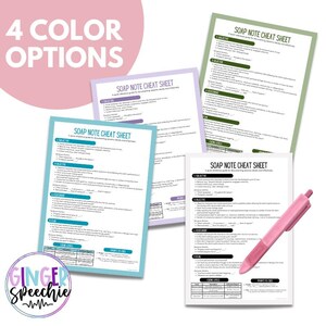 SOAP Note Cheat Sheet | Digital Download | for Slps, Ots, Pts & More - Etsy