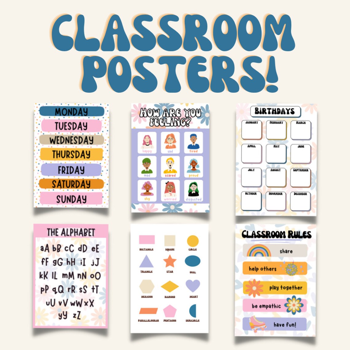 Groovy Retro Speech Room Décor 70's Theme Digital - Etsy