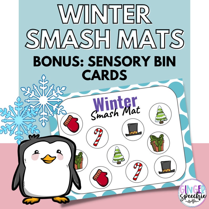 Winter Smash Mats and Sensory Bin Cards Parent Activities - Etsy