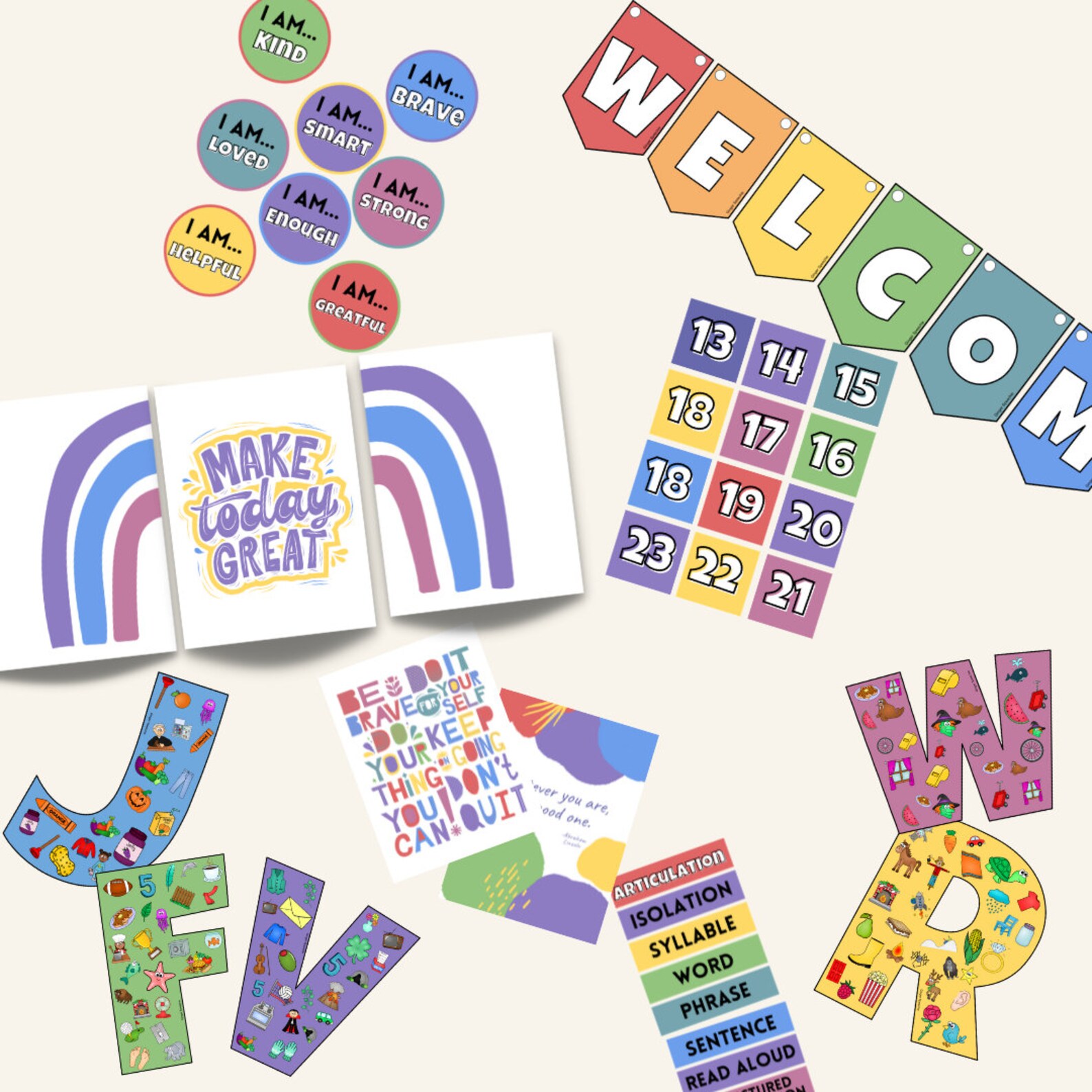 Speech Room Décor Rainbow Road Color Theme Rainbow Theme - Etsy