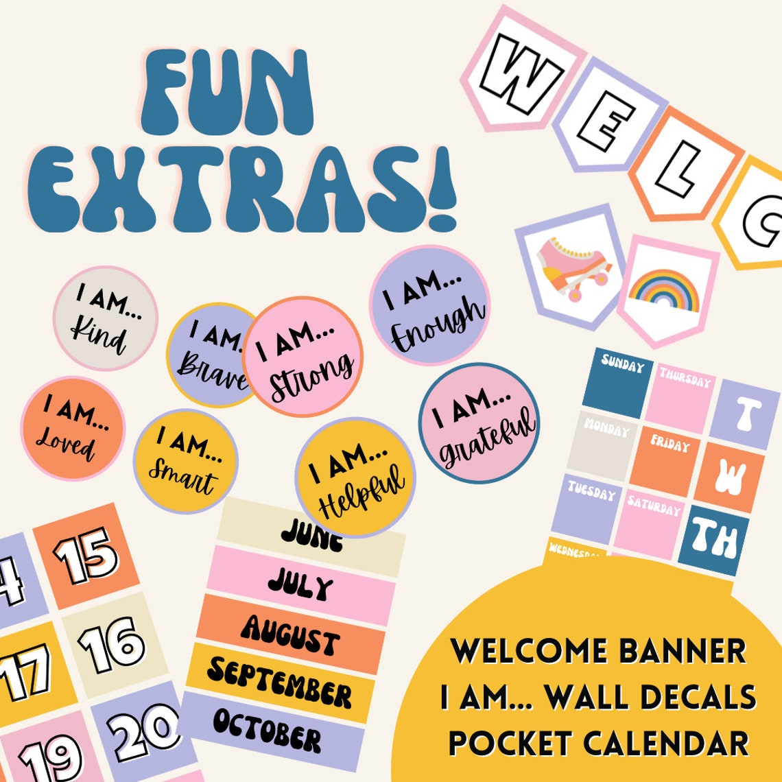 Groovy Retro Speech Room Décor 70's Theme Digital - Etsy