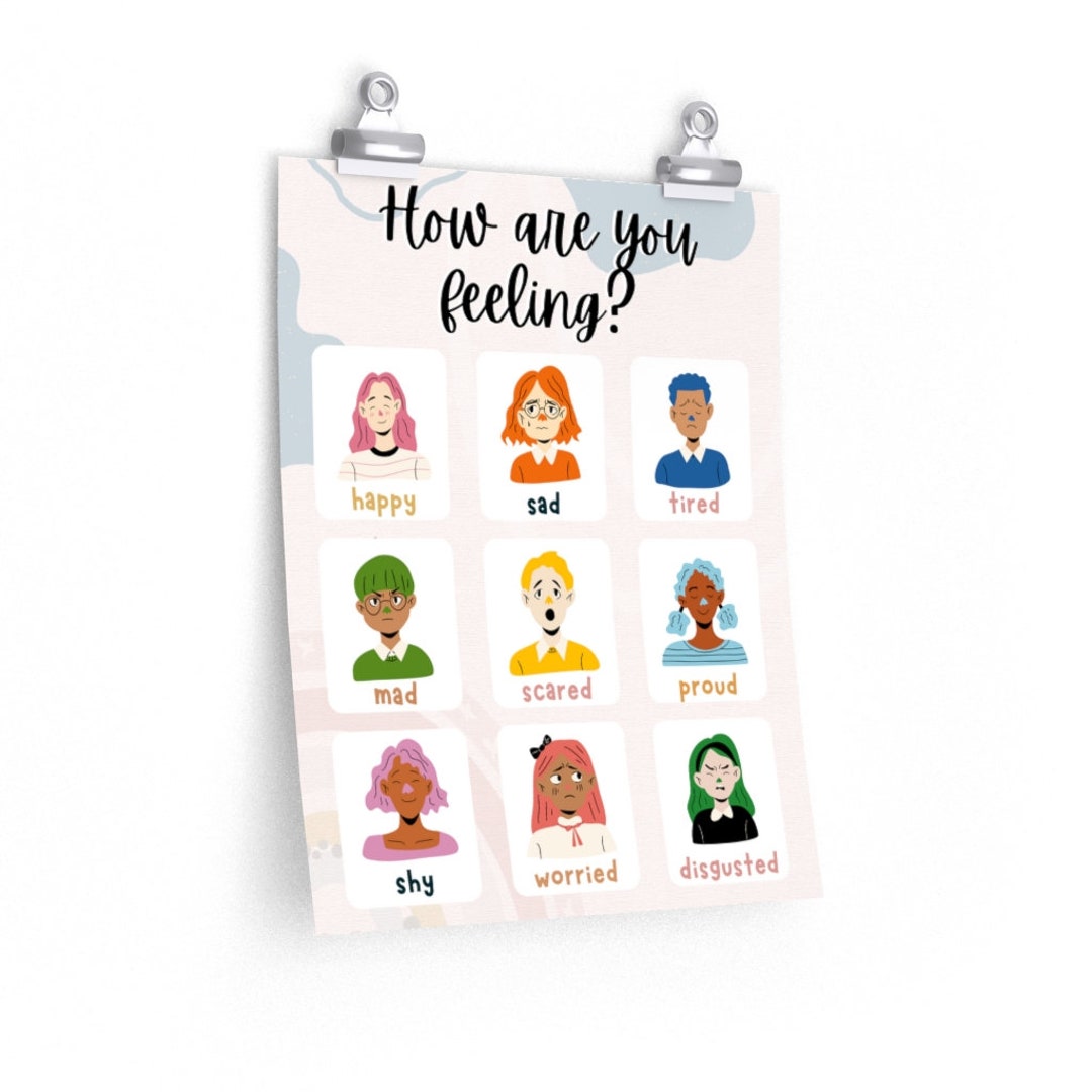 Feelings Poster Print | Social Emotional Learning | Classroom Posters ...