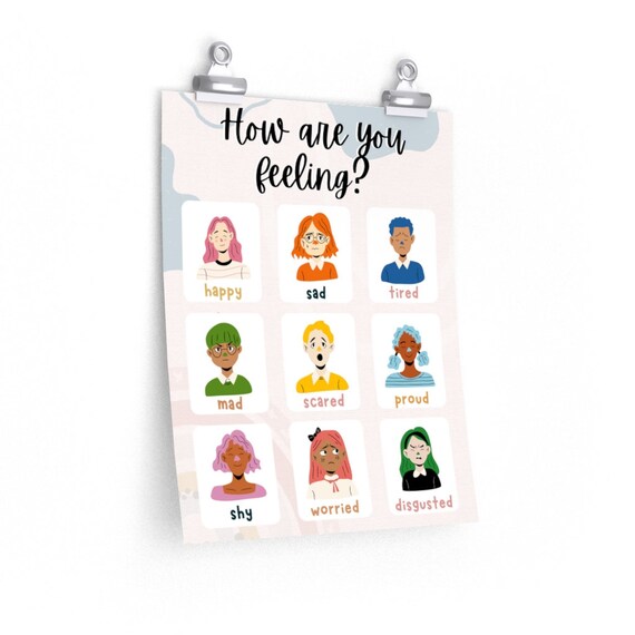 Feelings Poster Print Social Emotional Learning Classroom - Etsy