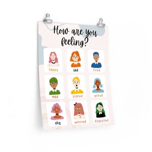 Feelings Poster Print Social Emotional Learning Classroom - Etsy