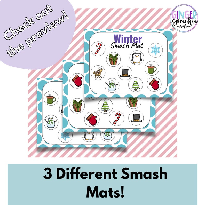 Winter Smash Mats and Sensory Bin Cards Parent Activities - Etsy