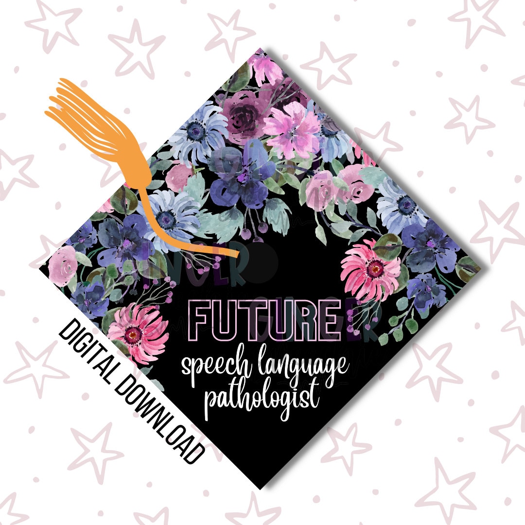 Future Speech Language Pathologist Blue and Pink Floral | Printable ...