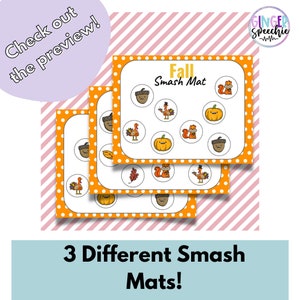 Fall Smash Mats and Sensory Bin Cards | Parent Activities | Sensory ...