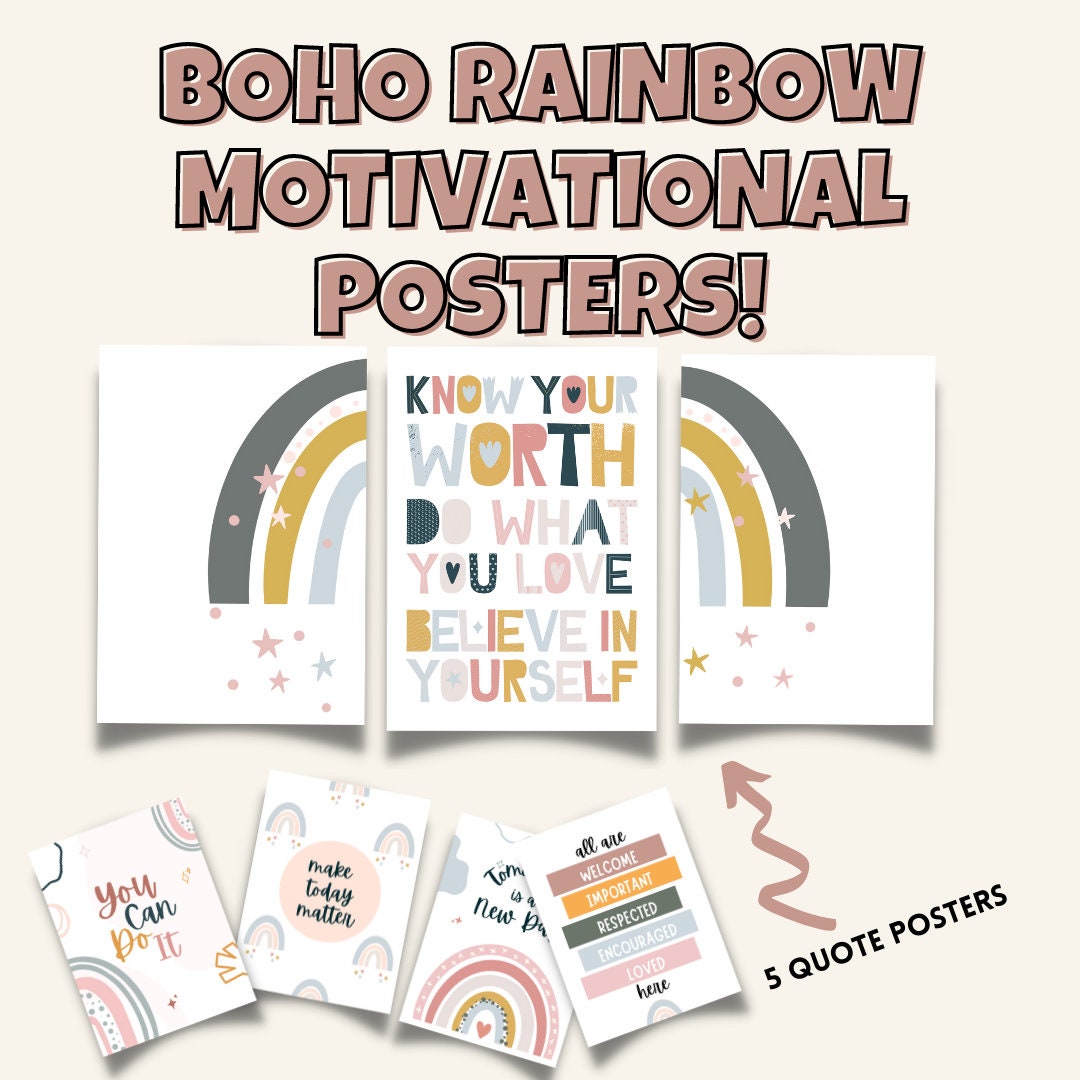 BOHO Rainbow Speech Room Décor Modern Theme Digital - Etsy