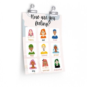 Feelings Poster Print Social Emotional Learning Classroom - Etsy