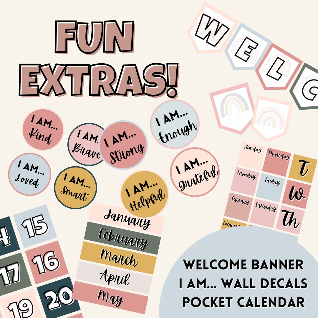 BOHO Rainbow Speech Room Décor Modern Theme Digital - Etsy