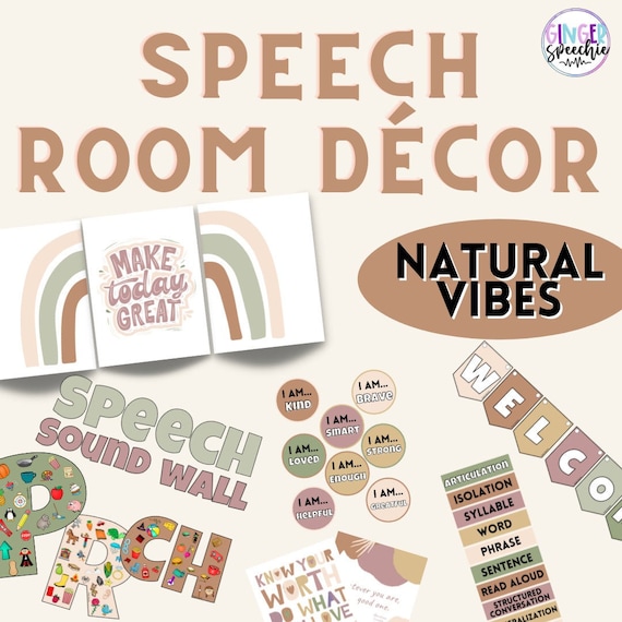 Speech Room Décor Natural Vibes Color Theme Digital - Etsy