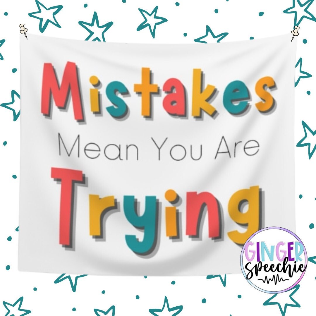 Mistakes Mean You Are Trying Motivational Wall Tapestry Classroom ...