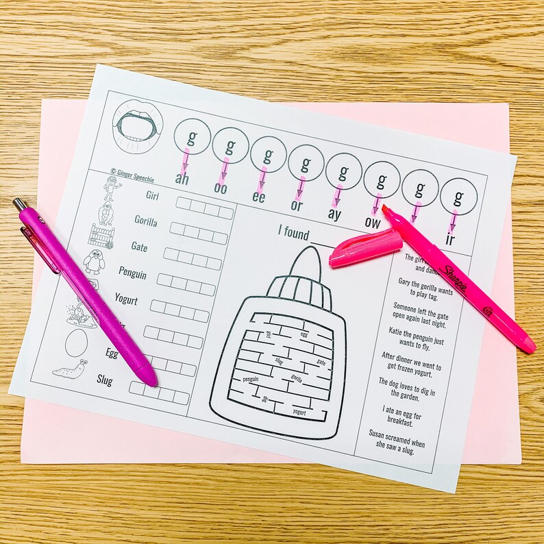 One Sheet Articulation Activities Must Have Speech Therapy - Etsy