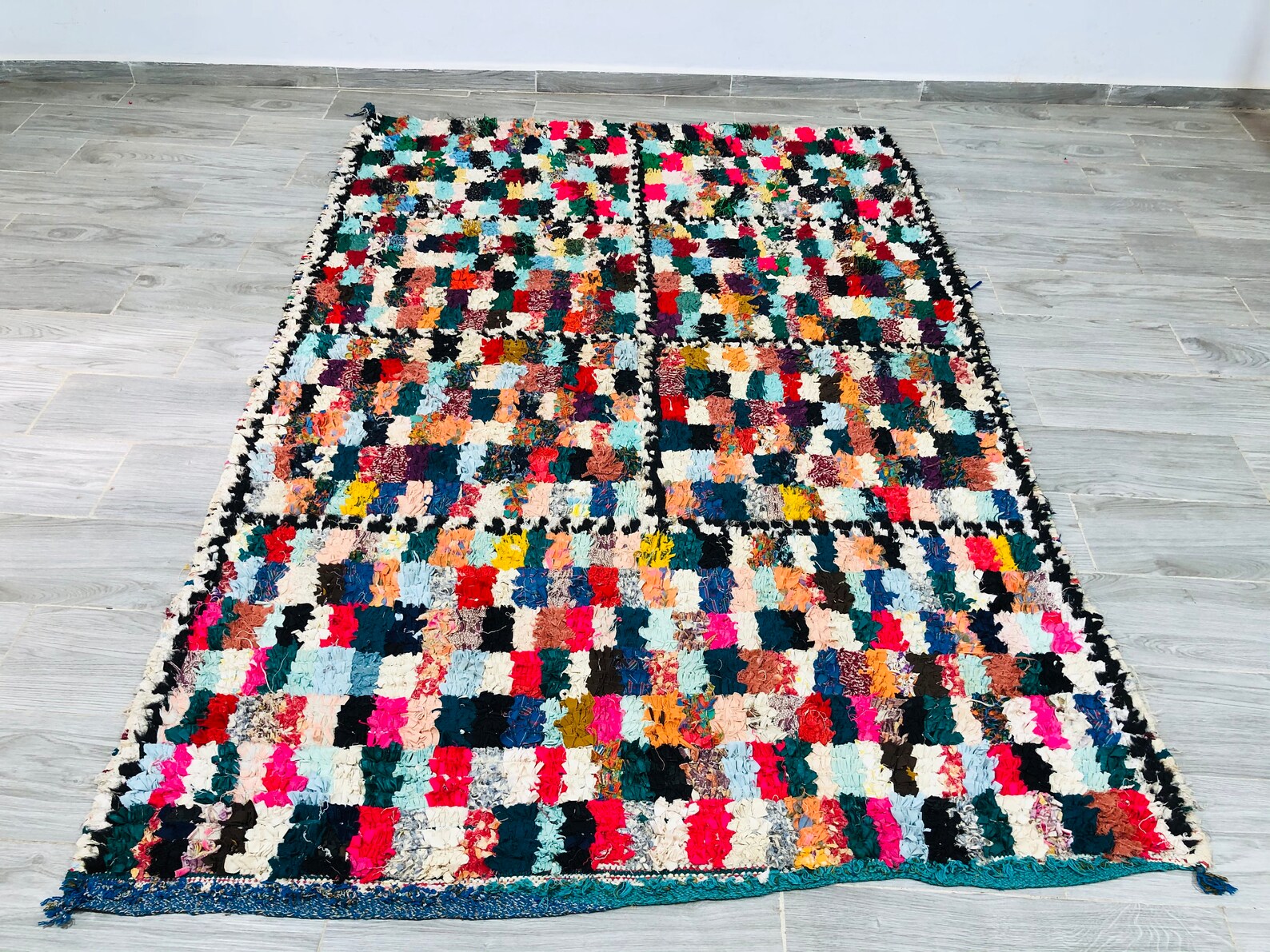 Multicolour Rug Woven Boucherouite Authentic Teppich Rug 7x5 - Etsy UK