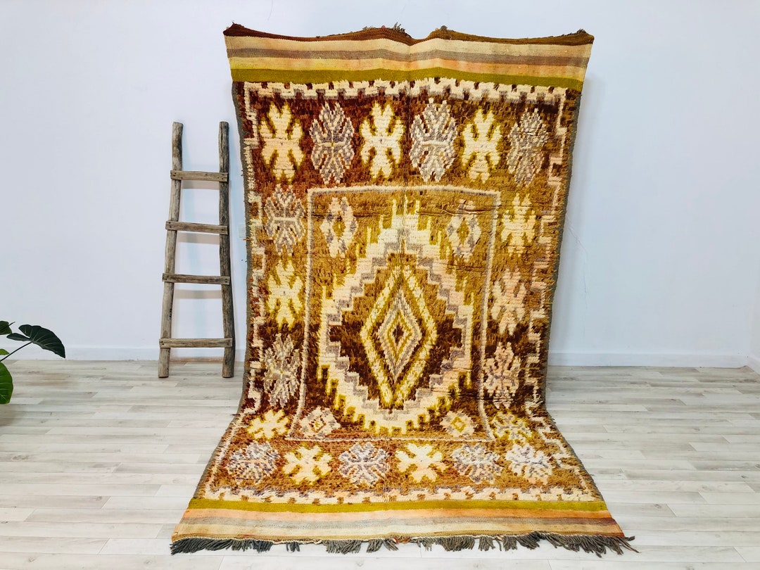 9x5 Vintage Livingroom Rug|pink Yellow Decor Moroccan Rug|tribal Rug ...