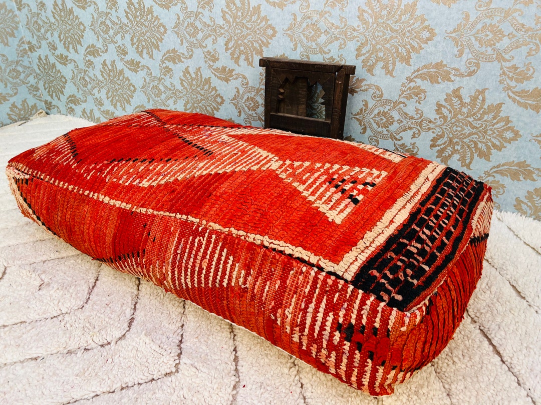 Large Kilim Pouf Vintage Floor Pouf Ottoman Pouffe Cushion Cover 48" X ...