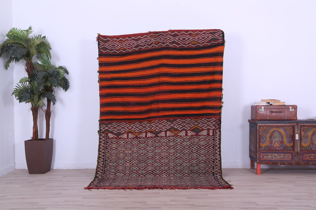 Moroccan Kilim,berber Design Kilim,handwoven Kilim,handmade Flat Woven ...