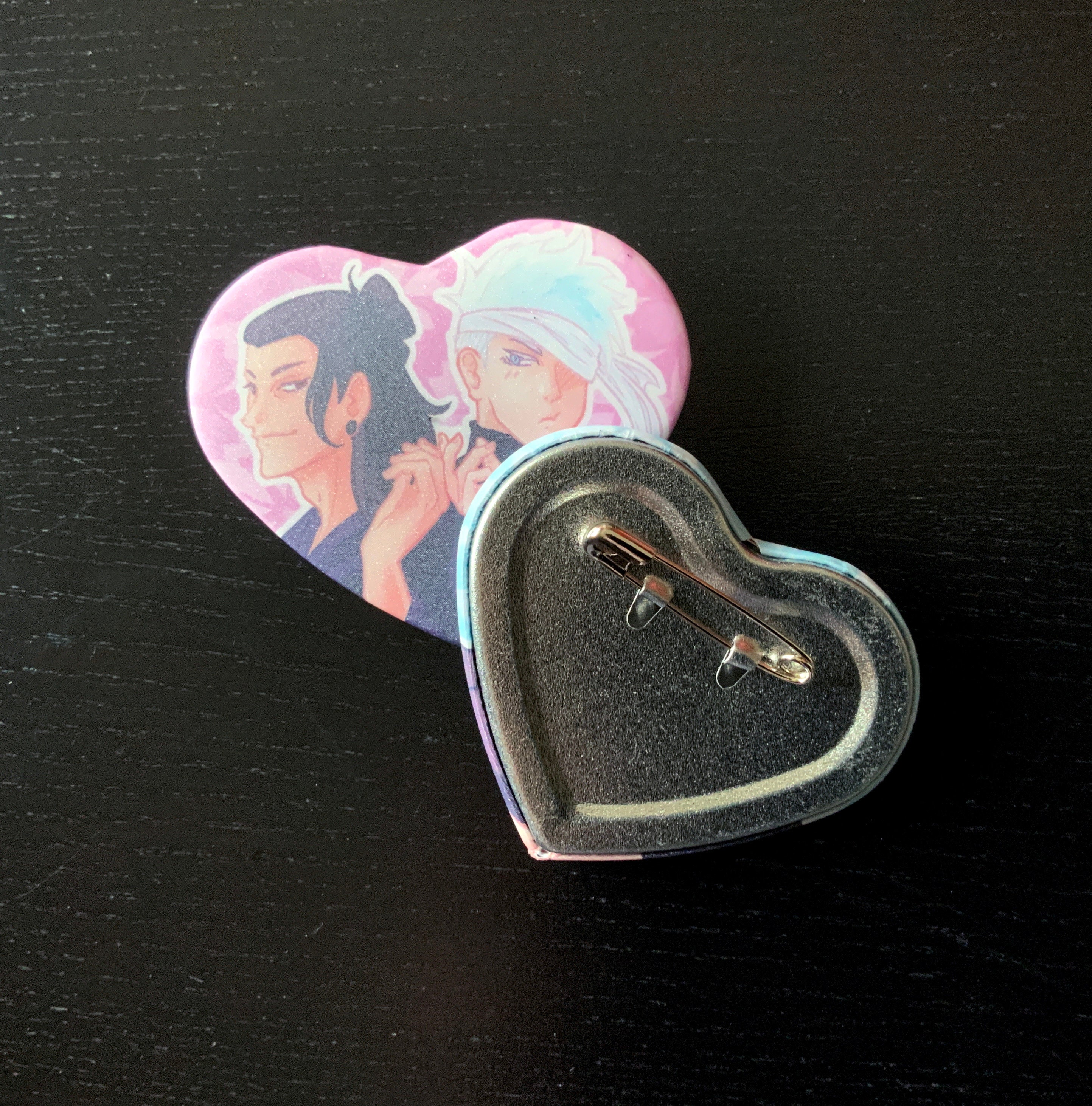 Satoru Gojo and Suguru Geto Satosugu Heart Button Badges - Etsy México