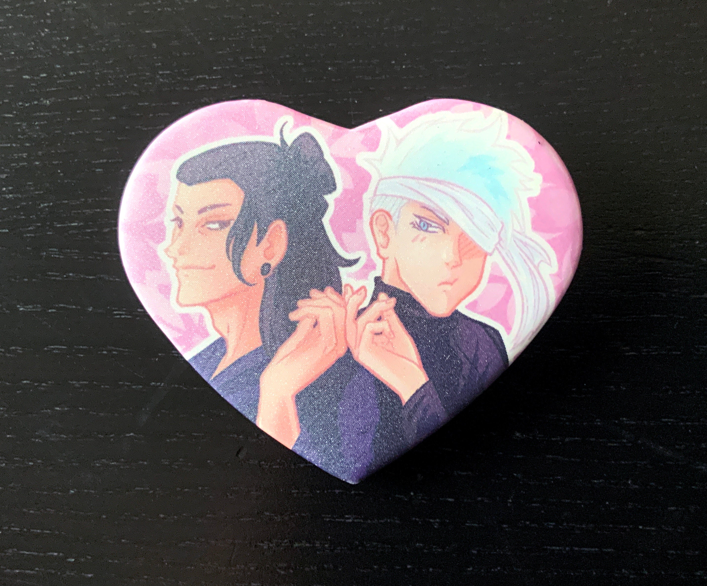 Button Badge JJK Satoru Gojo and Suguru Geto Satosugu Heart Button ...