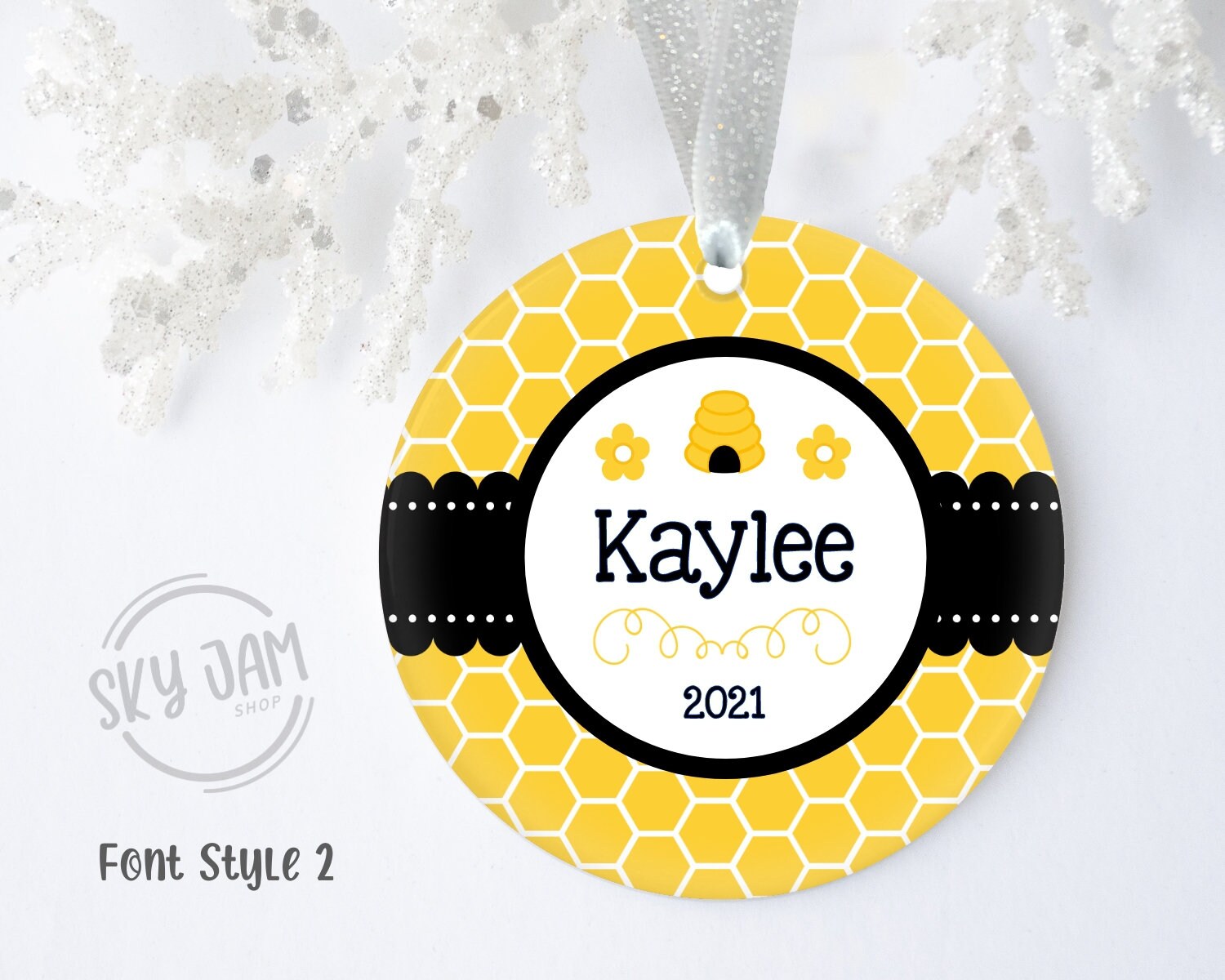 Bumble Bee Ornament, Bee Christmas Ornament Personalized Honey Bee ...