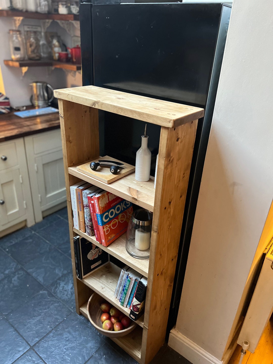 Minimalist Rustic Wood 22cm Deep Bookcase With 20cm Deep Bookshelves ...