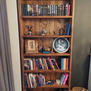 20cm Deep Bookshelves, Solid Wood Bookcase, Handmade Rustic Country ...