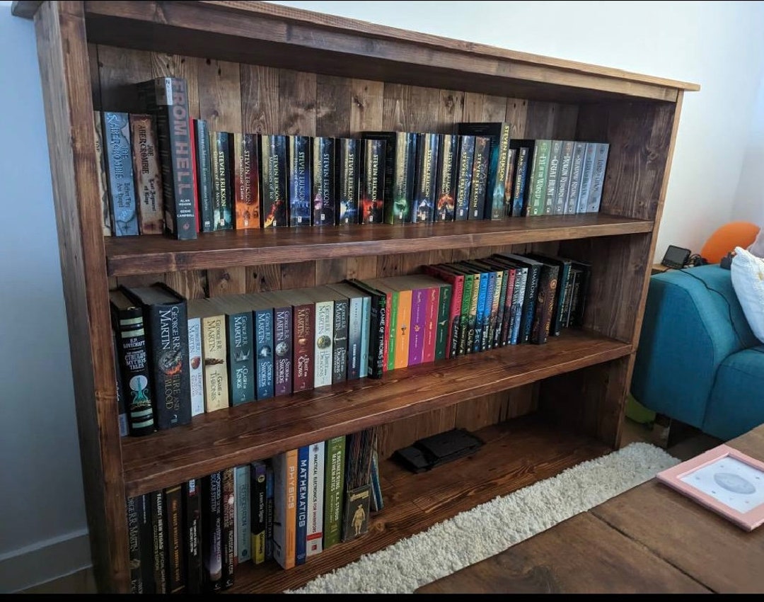 30cm Deep Bookshelves, Solid Wood Bookcase, Handmade Rustic Country ...