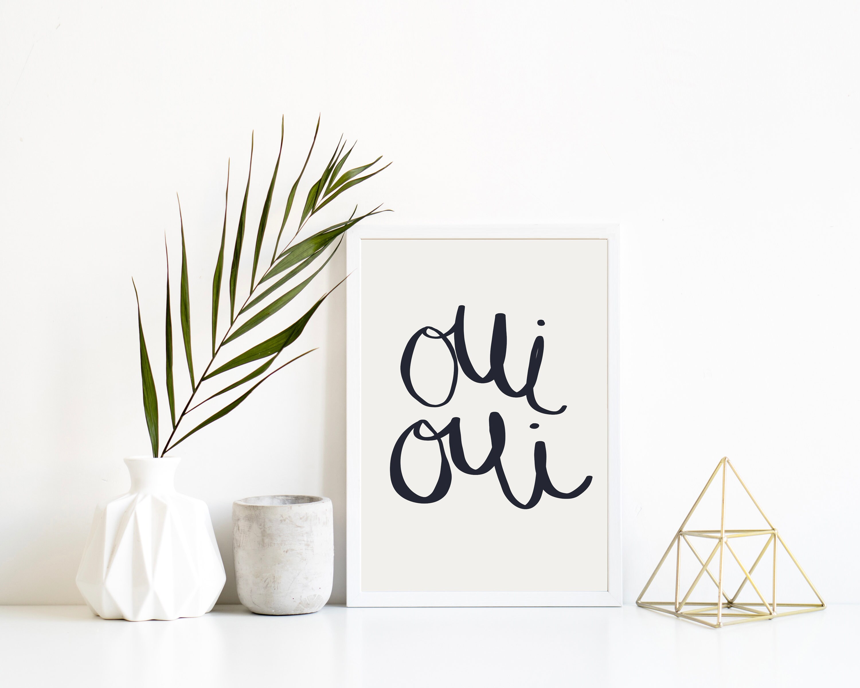 Oui Oui Kunstdruck Typografie Wandkunst Handbeschriftete Druck ...