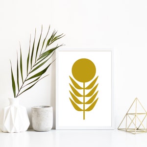Minimalist Flower Print Scandinavian Style Wall Art Mid Century Modern ...