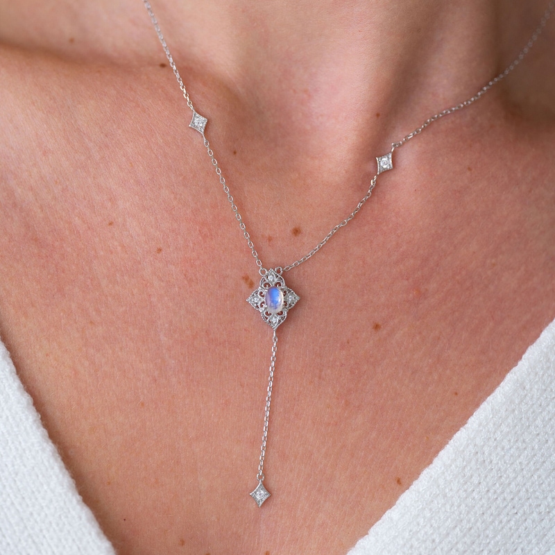 Art Deco Moonstone Necklaces - Etsy UK